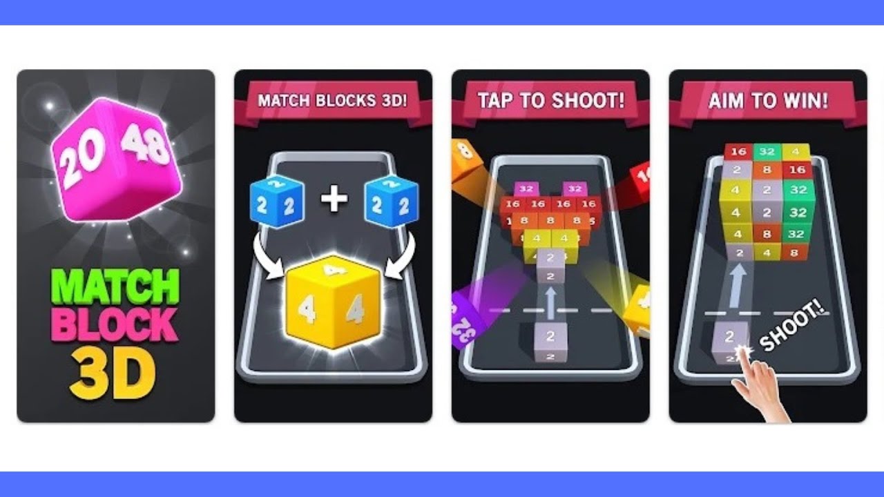 Match Block 3D - 2048 Merge Game Playstore Games! - YouTube