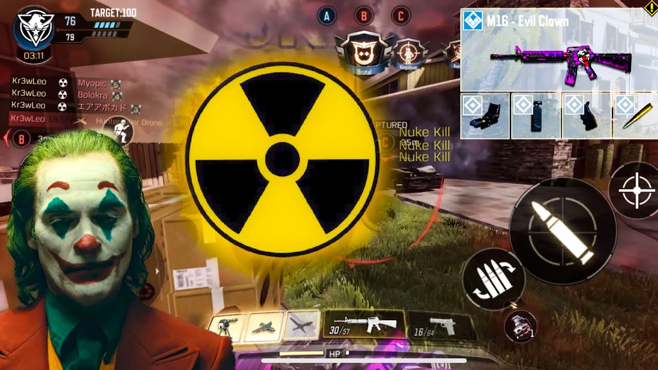 Call Of Duty Mobile M16 Evil Clown Nuclear Class Setup - YouTube