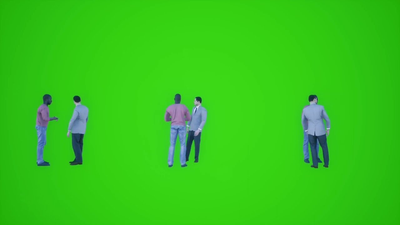 Students in university and class green screen talk employs business man ...