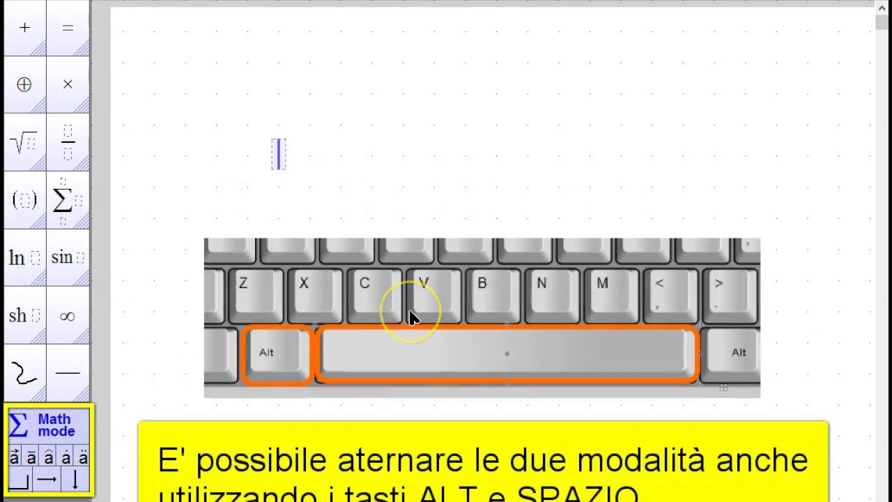 05 - Math-o-mir : Modalità Inserimento matematico / Inserimento testo ...