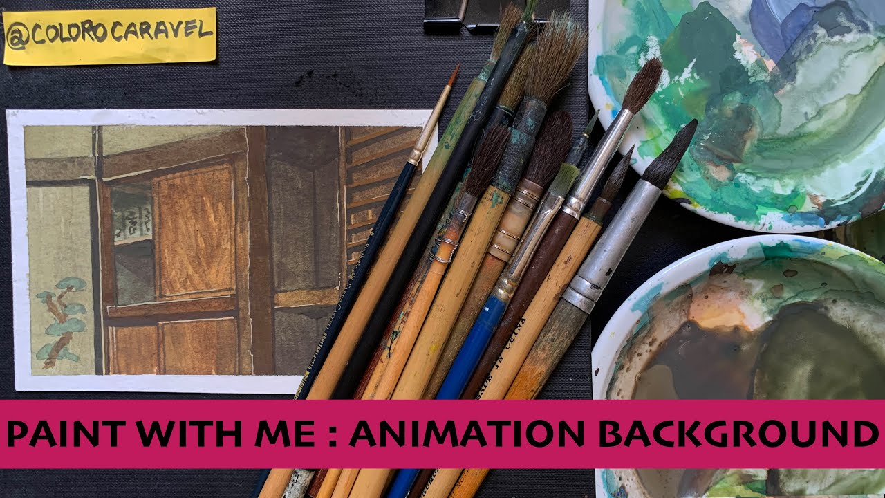 PAINT WITH ME | Relaxing Painting Tutorial. Studio Ghibli Background ...