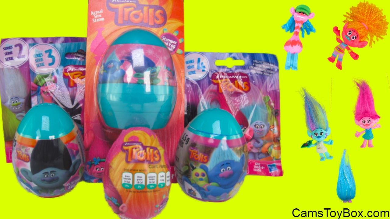 Dreamworks Trolls Surprise Plastic Easter Eggs Blind Bags Series 2 3 4 ...
