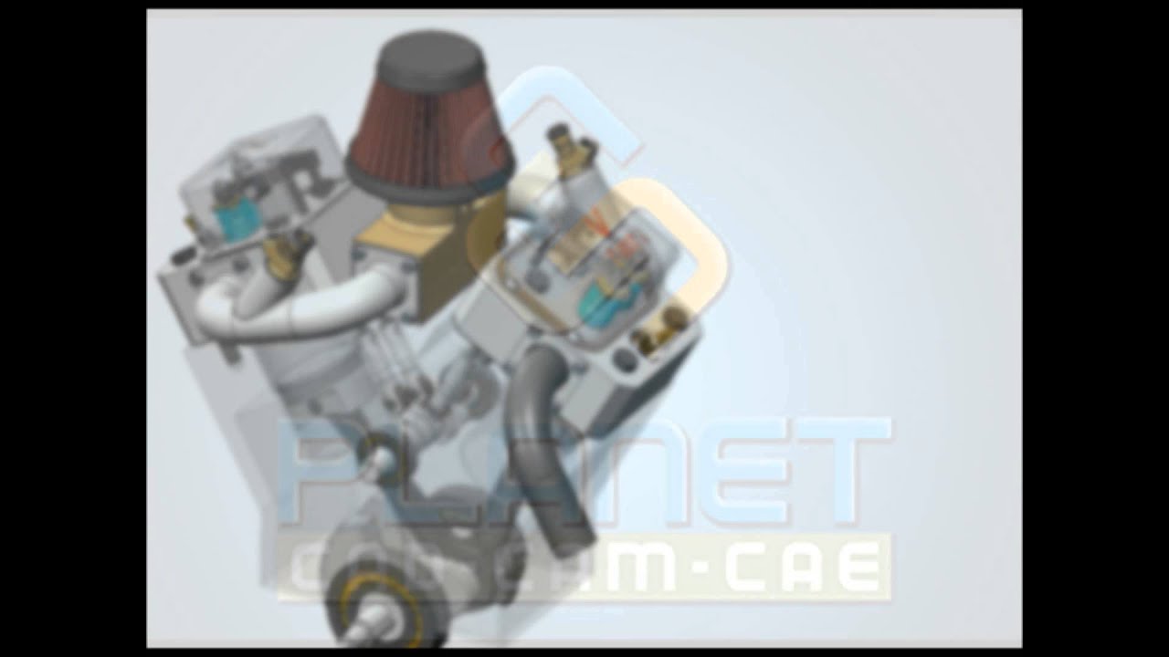 Engine running animation in creo 2.0 - YouTube