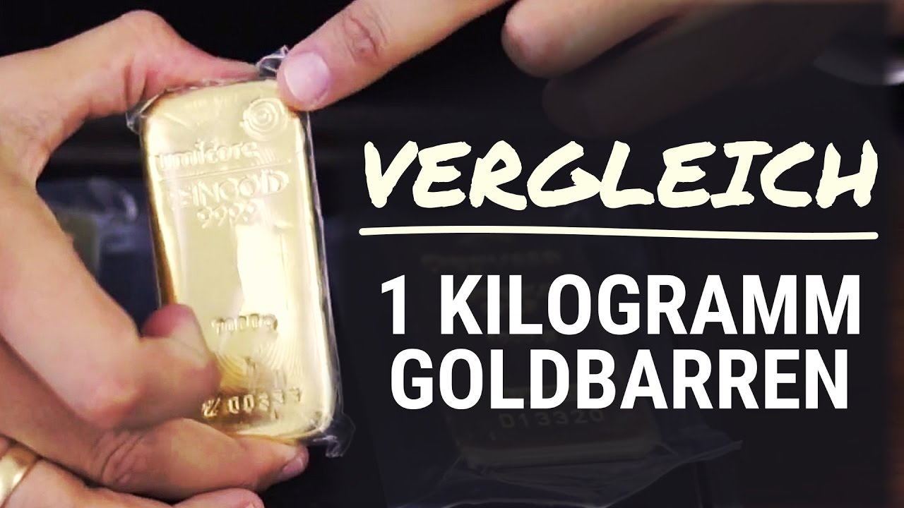 Goldbarren Im Vergleich 1 Kg Heraeus Degussa Umicore GOLD YouTube