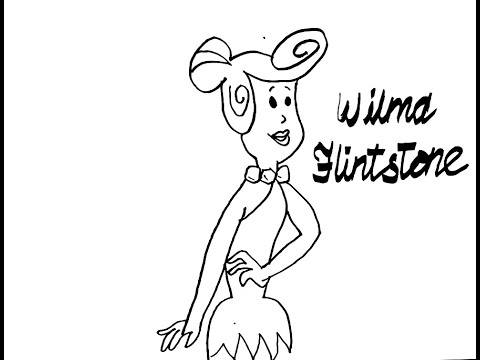 how to draw Wilma Flintstone | step by step | line art | sharpie ...
