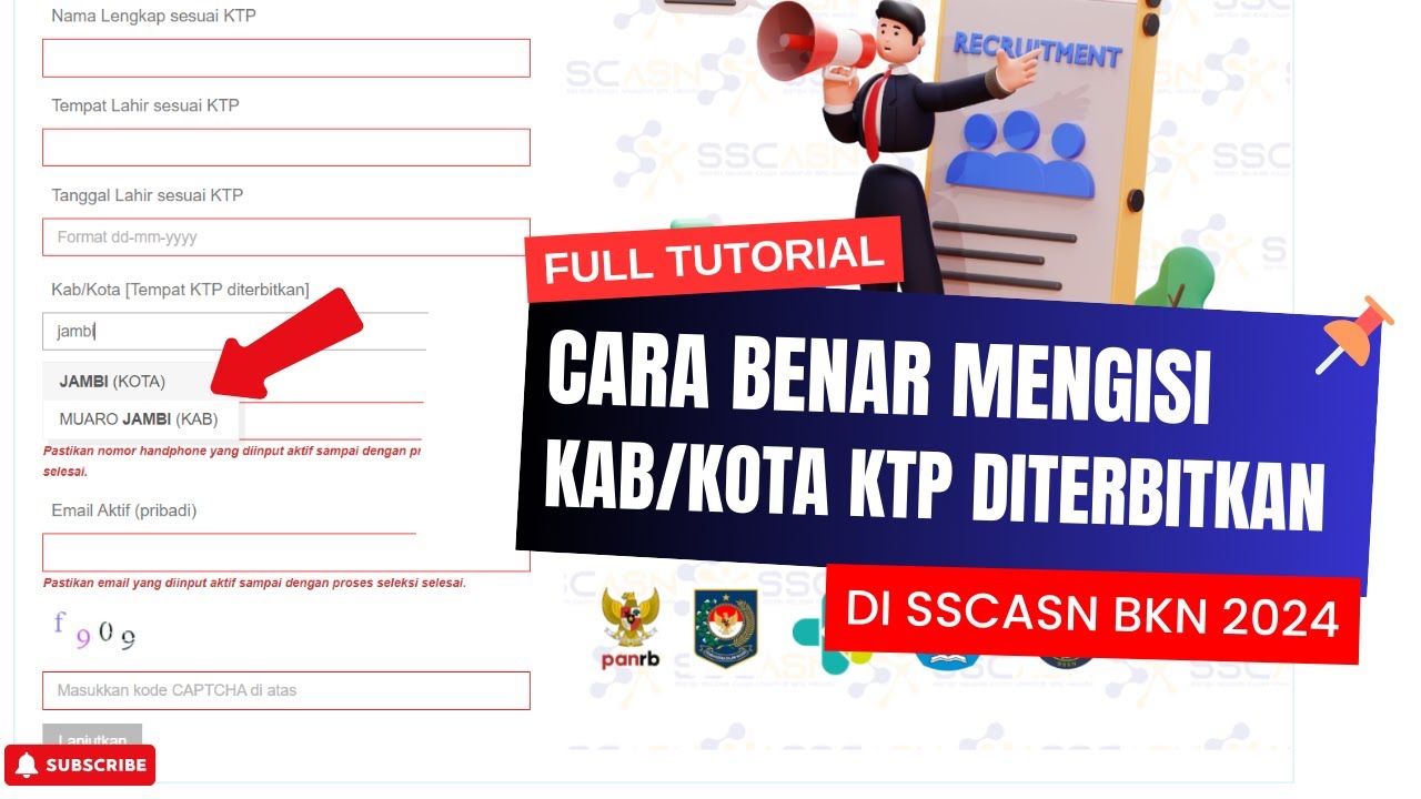 Cara Pengisian Kabupaten/Kota KTP Diterbitan di SSCASN | PPPK 2024 ...