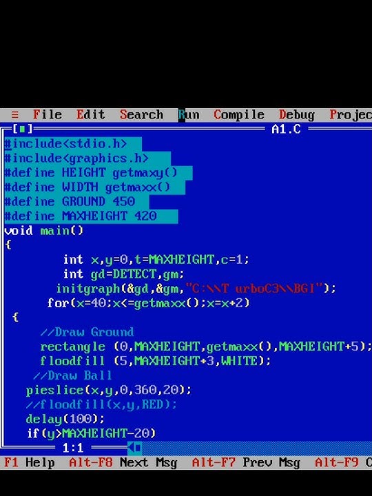 Make A Bouncing Ball Animation In Computer Graphics Using C Language Shorts Youtube