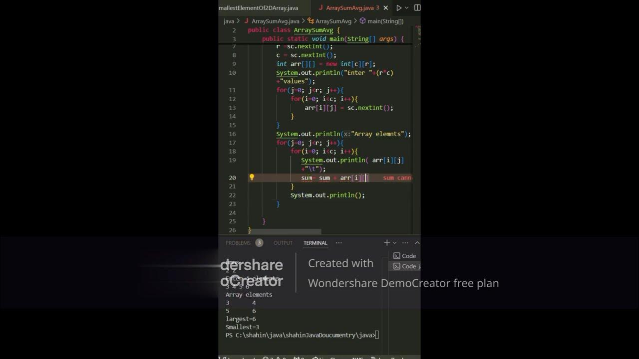 Java Tutorial: Calculate Sum and Average of 2D Array Elements | Beginner's Guide - YouTube