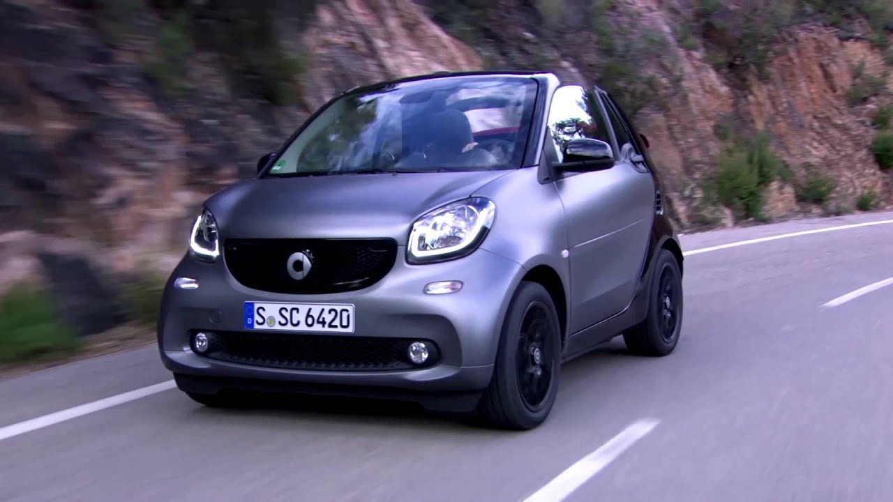 smart fortwo cabrio prime - titania grey black Country Driving Video ...
