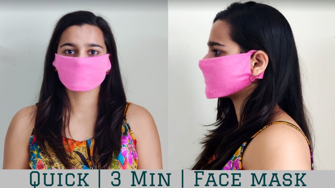 [Super Easy] 3 MINUTE NO SEWING Face Mask || Homemade DIY Mask - YouTube