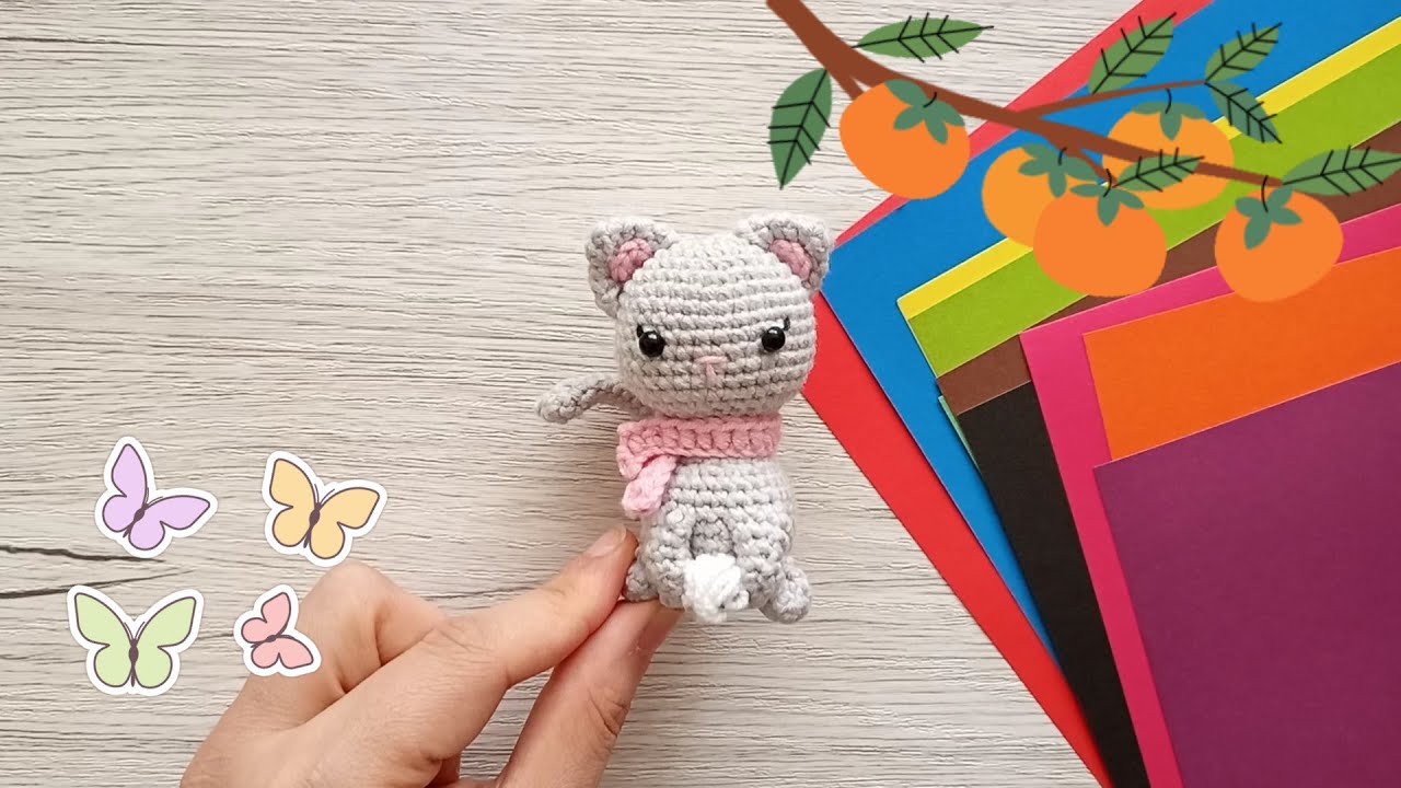Crochet small cat p2, sitting cat, Amigurumi cat - YouTube
