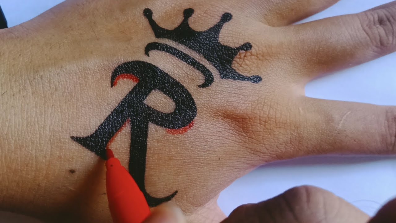 R style tattoo with pen on arms || DIY tattoo - YouTube