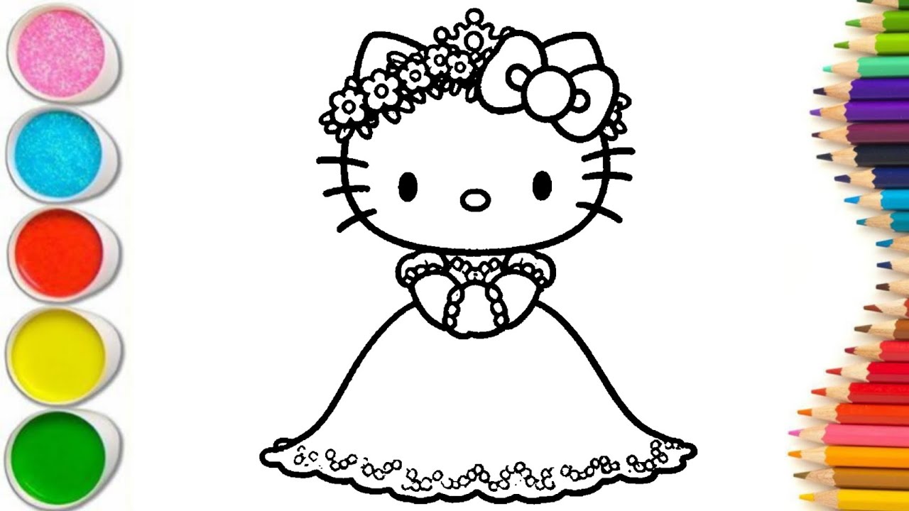 👑🎀👑How To Draw Princess Hello Kitty👑🎀👑 | Step By Step Drawing For Kids And Toddlers - YouTube