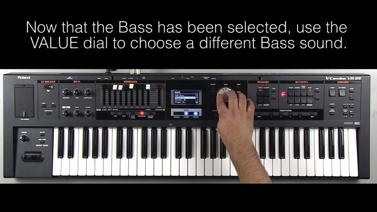 Roland VR-09 - How to Create a Split (Piano/Bass) - YouTube