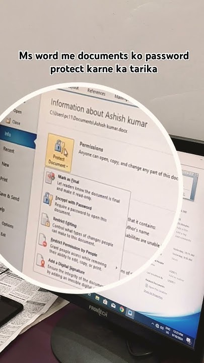 Msword me document ko password protect karne ka tarika #computer #computereducation # ...