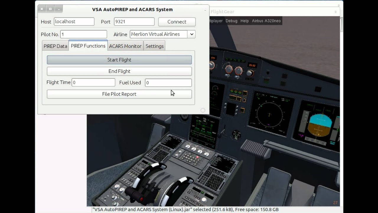 Virtual Star Alliance: AutoPIREP and ACARS System (Linux) - YouTube