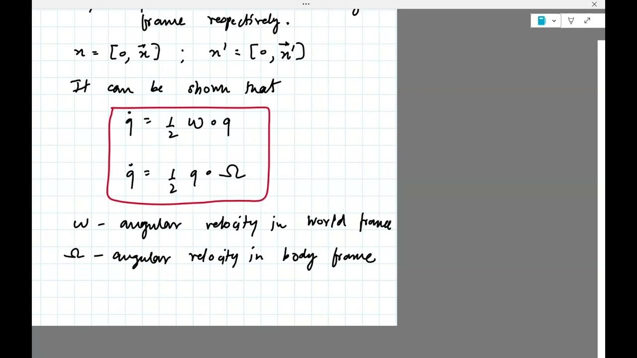 Robotics3D Lec07c: Relation between angular velocity and quaternion ...