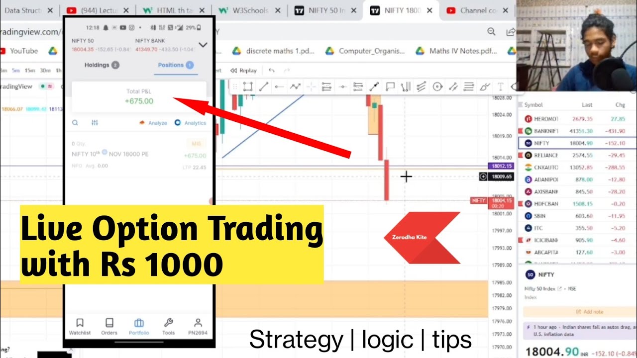 [ LIVE ] Intraday Trading with Rs 1000 | for beginners | option trading ...