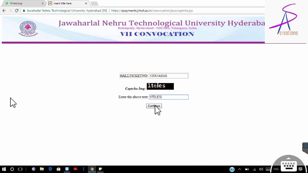 How to register for original degree jntuh/ convocation VII 2018 / link ...