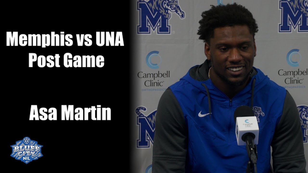 Memphis vs UNA Post Game: Running back Asa Martin - YouTube