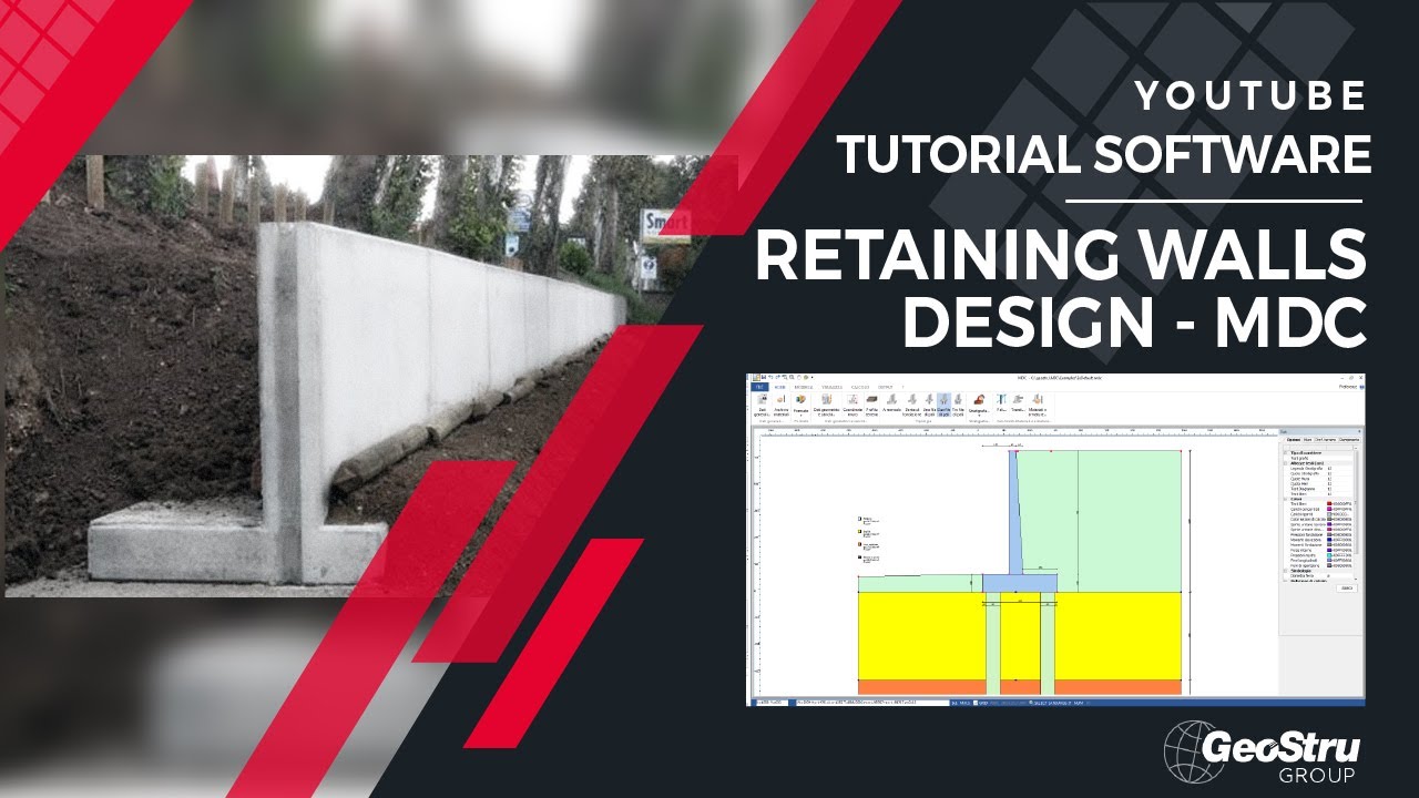 Tutorial Software: Retaining walls design - GeoStru MDC - YouTube