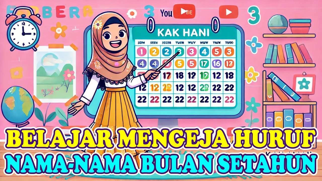 BELAJAR MENGEJA HURUF NAMA-NAMA BULAN DALAM SETAHUN UNTUK ANAK TK, PAUD ...