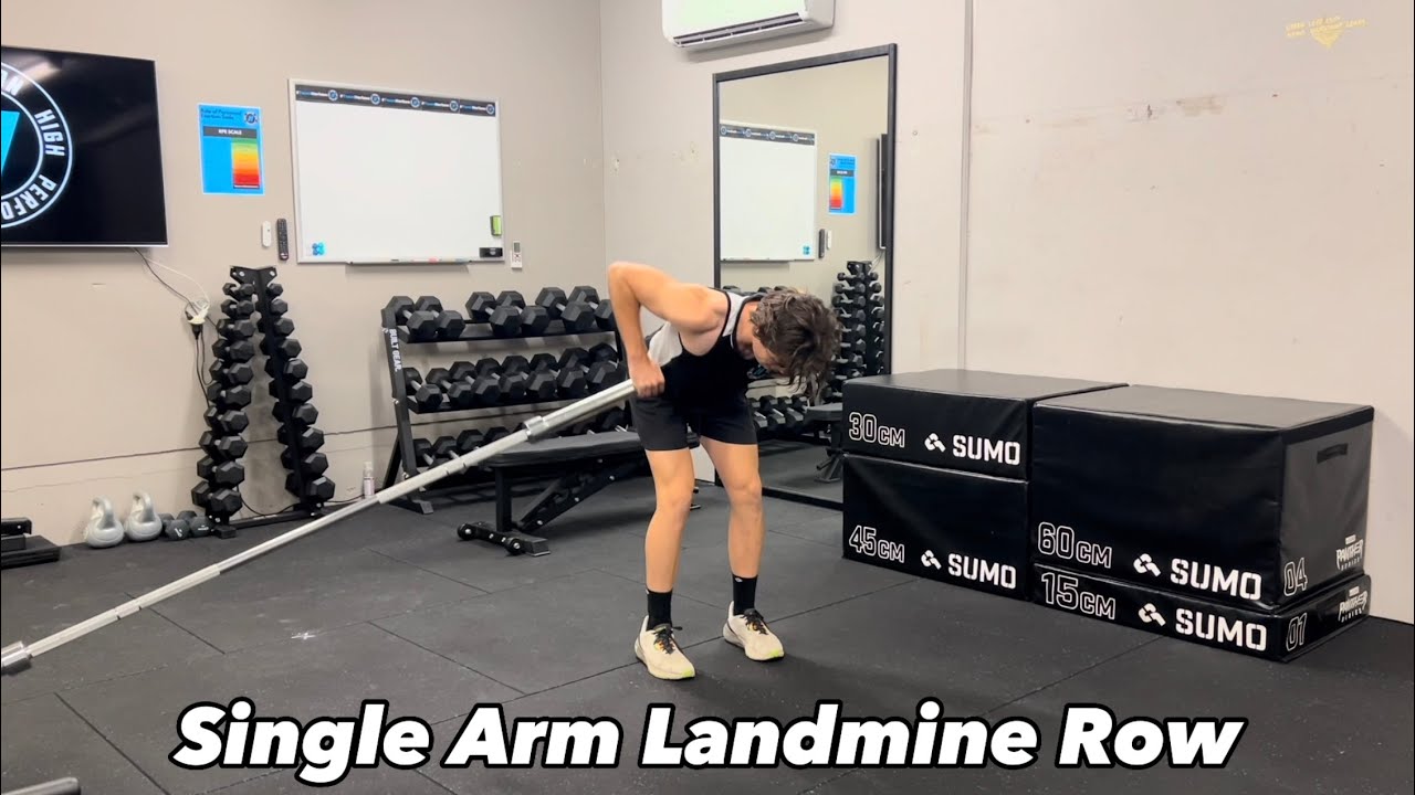 Single Arm Landmine Row - YouTube