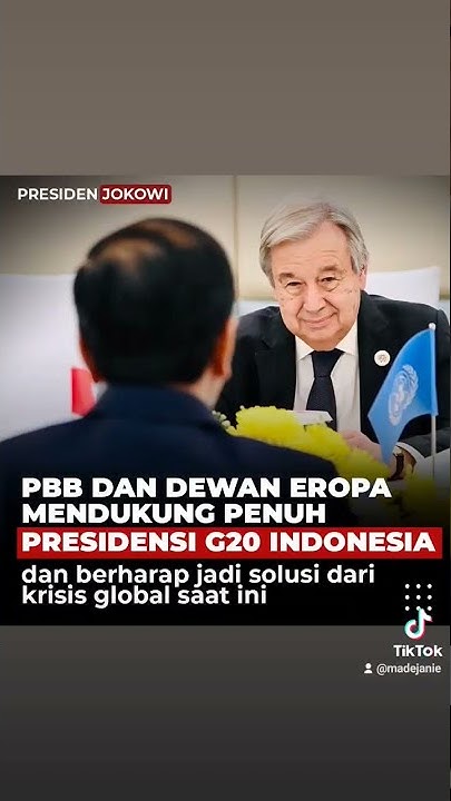 PBB & Dewan Eropa mendukung penuh Presidensi G20 Indonesia dan berharap jadi solusi krisis ...