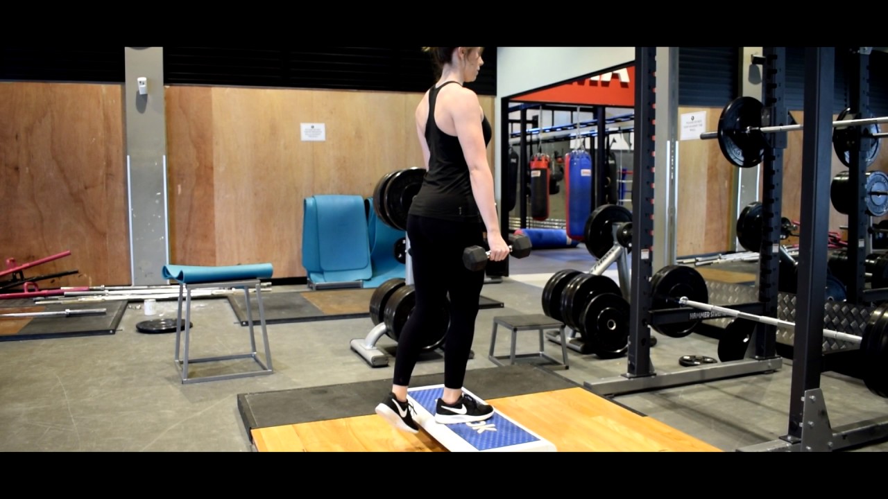 Exercise Library - Low box step up - weighted - YouTube