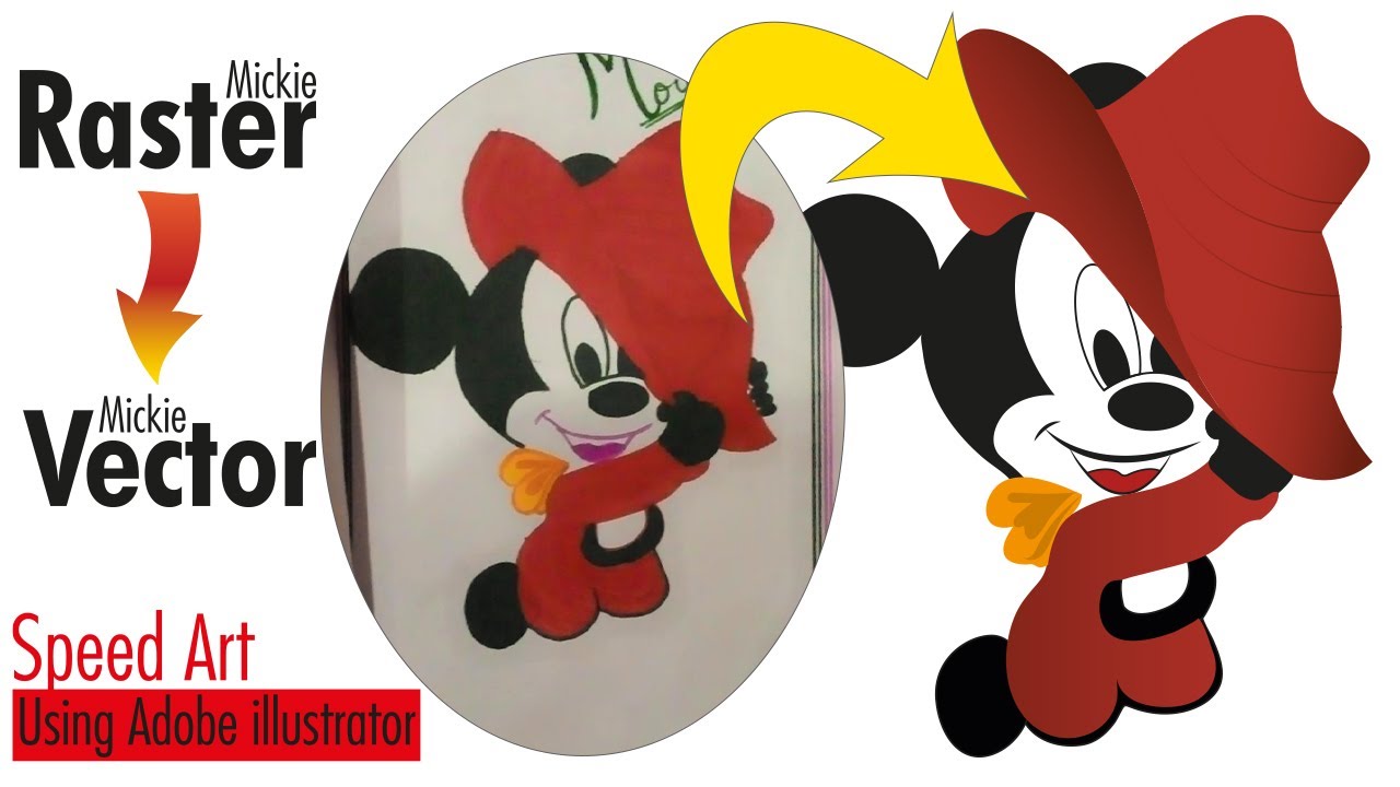 Raster Mickey to Vector Mickey | How to Convert Raster to Vector ...