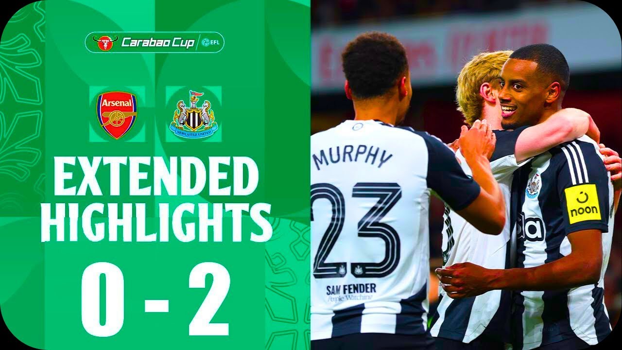 Anthony Gordon Goal | Arsenal vs Newcastle 0-2 Highlights | EFL Cup ...
