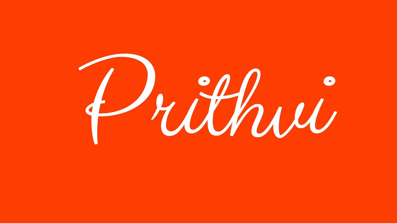 Learn how to Sign the Name Prithvi Stylishly in Cursive Writing - YouTube