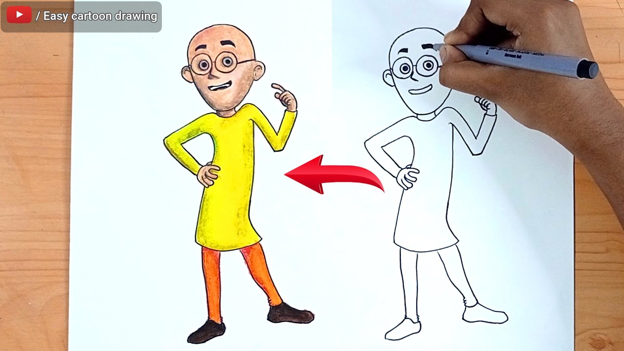 How to draw Patlu easy/Motu Patlu Drawing series#2 - YouTube