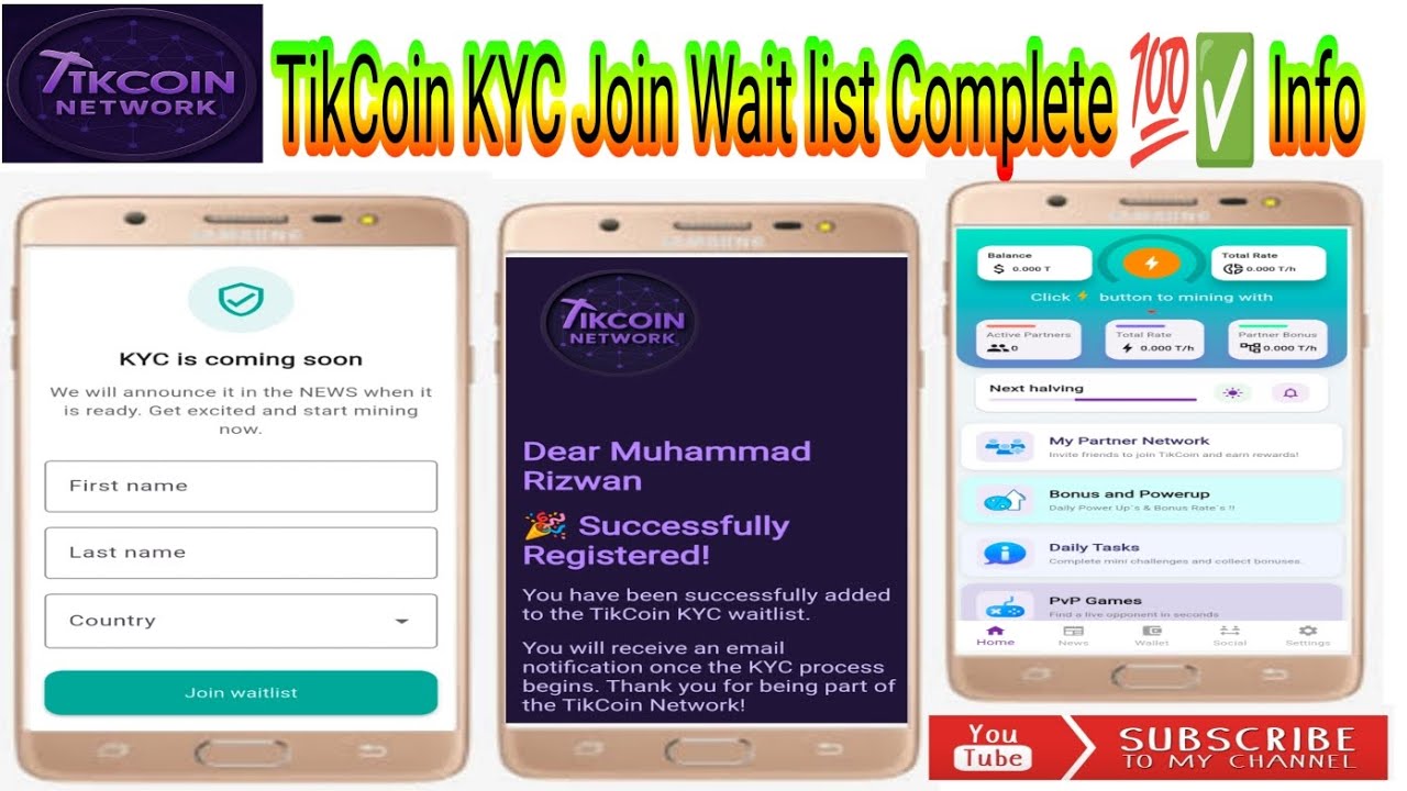TikCoin Mining ⛏️ APP/How Applied KYC Join Wait list Complete 💯 Info ...