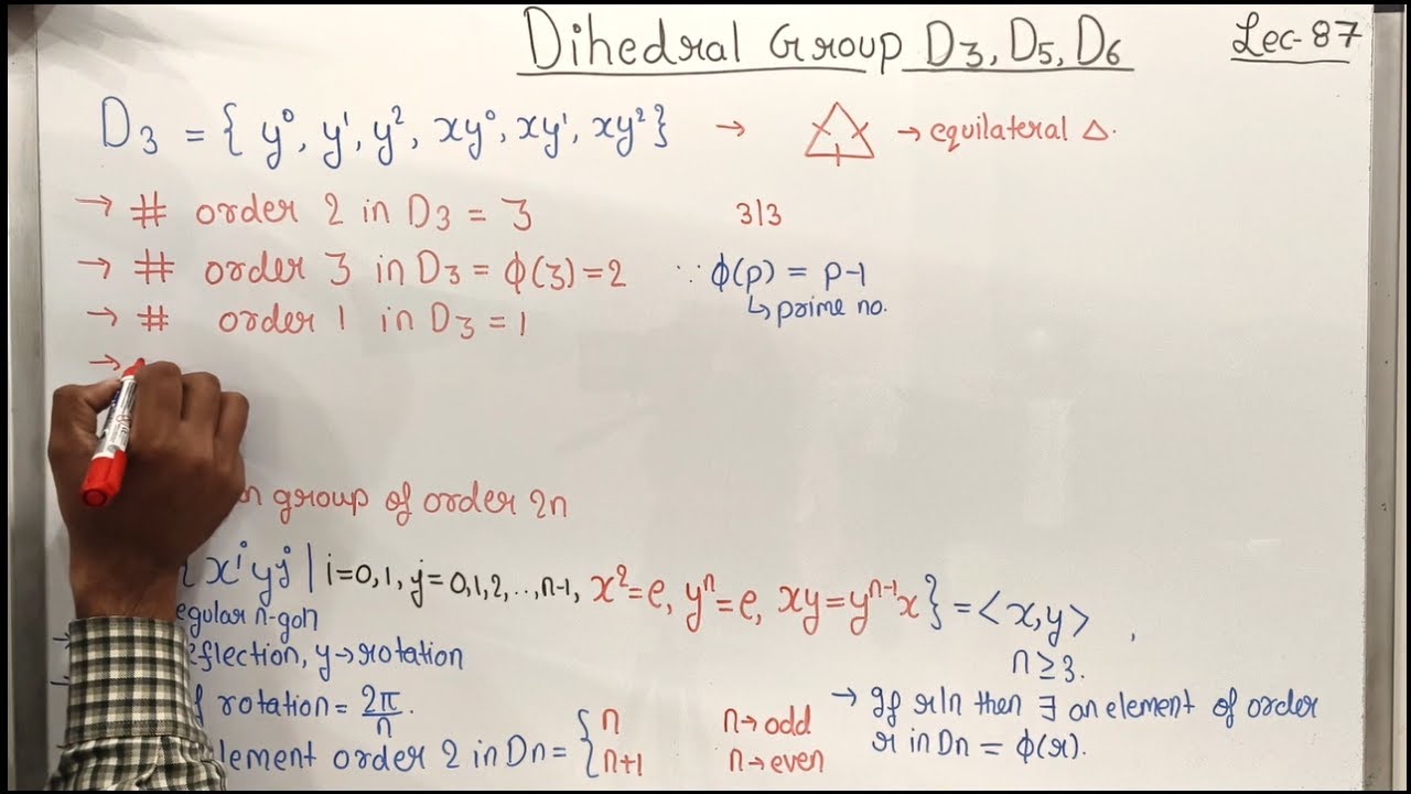 Dihedral group D3, D5 and D6|Group Theory|Part 3|Lecture 87|Theta ...
