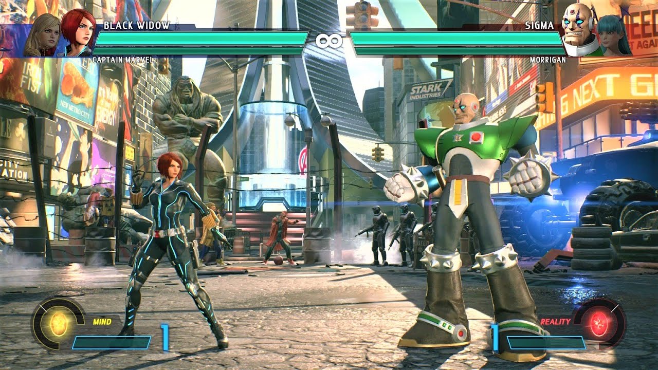 Black Widow & Captain Marvel vs Sigma & Morrigan (Hardest AI) - MVC ...