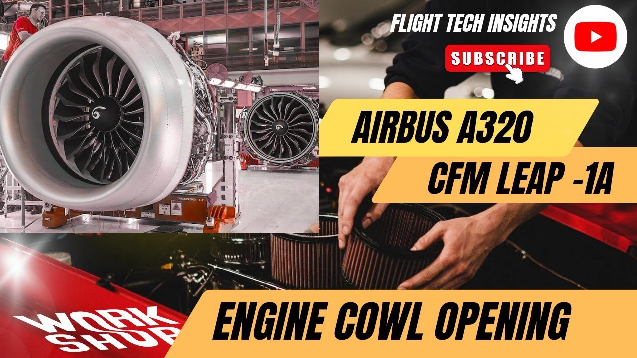 CFM Leap Engine Cowl Opening ‎⁨@Aircraft777⁩ #aircraftmaintenance # ...