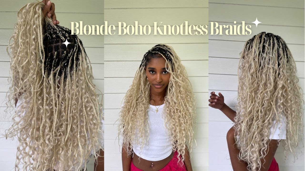 Blonde Boho Knotless Braids Tutorial🔥 (beginner friendly!) - YouTube