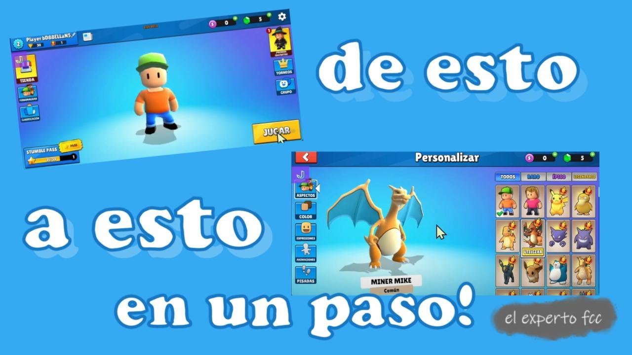 ¿COMO OBTENER? las ¡SKINS de POKEMON! en STUMBLE GUYS #videojuegos ...