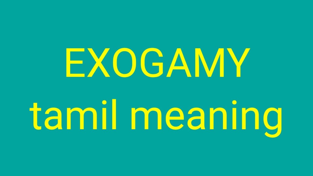 EXOGAMY tamil meaning/sasikumar - YouTube