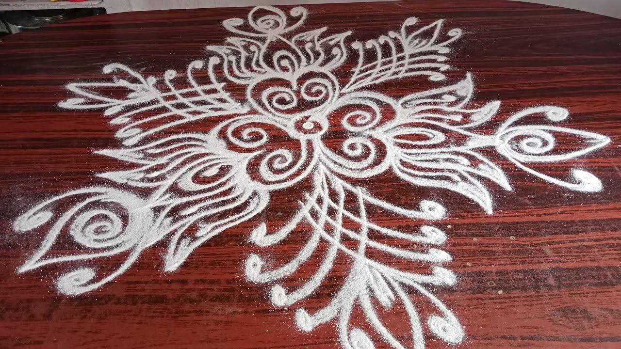 Friday rangoli design.pre hand rangoli. simple rangoli design. - YouTube