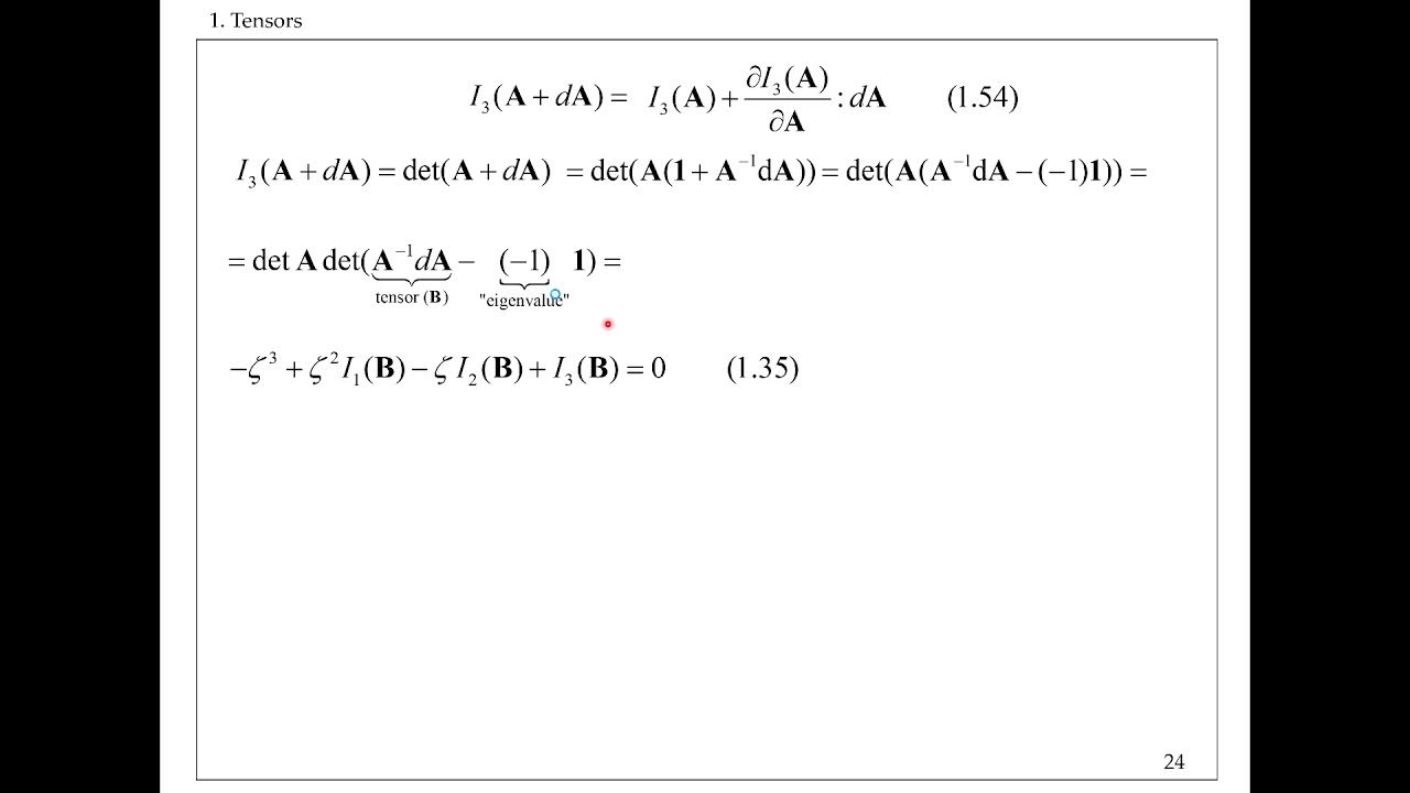 6. Tensor functions and their derivatives: derivative of the third invariant - YouTube