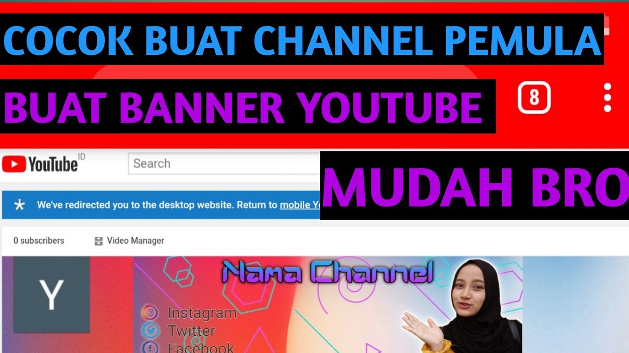 🎉 Cara buat banner youtube pemula 2020 - YouTube
