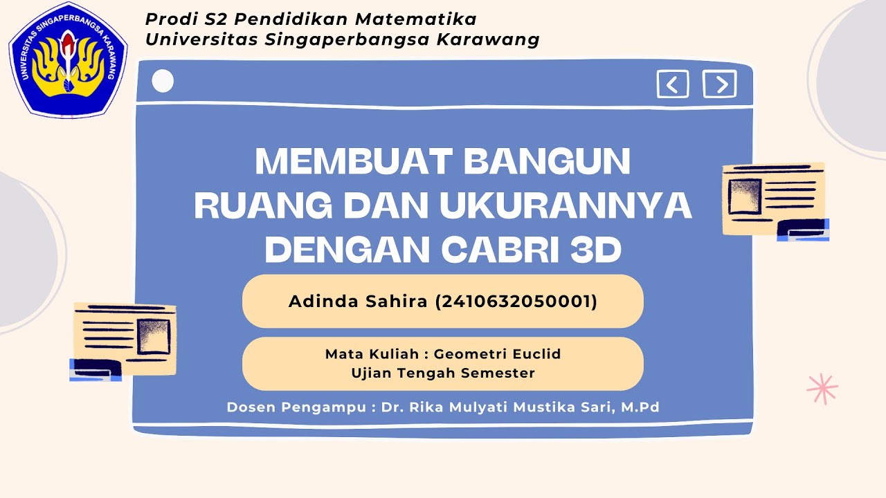 Membuat Bangun Ruang Balok dan Silinder dengan Ukurannya dengan Cabri ...