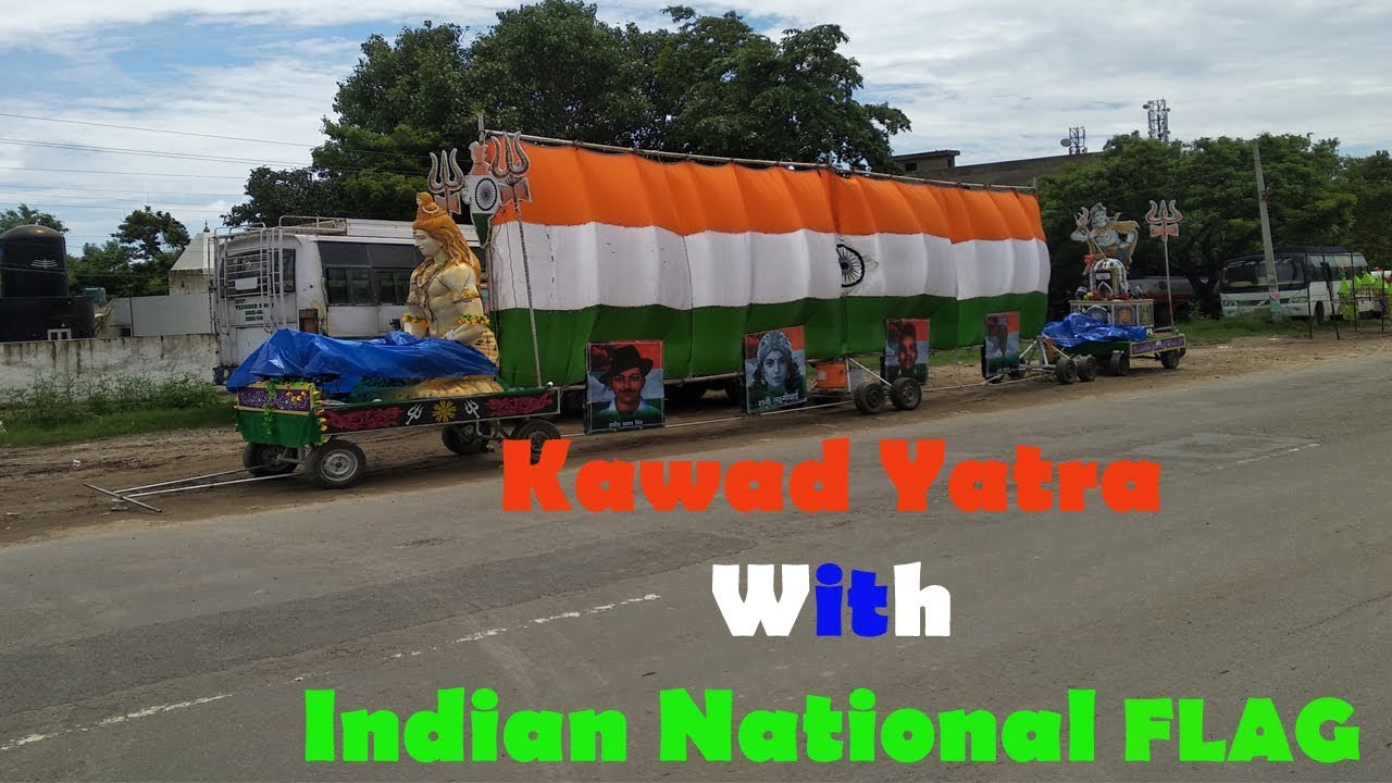 Patriotic kawad yatra with 62ft Indian Flag | Haridwar to Kalka | - YouTube