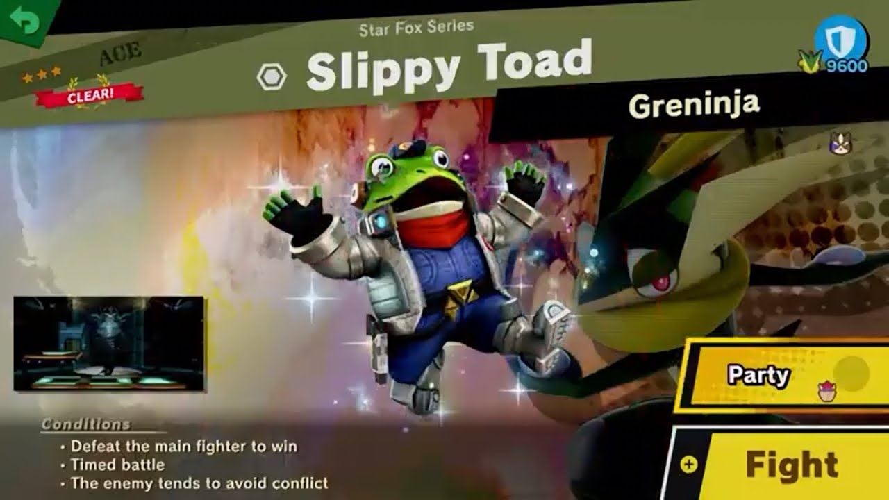 Super Smash Bros. Ultimate - Slippy Toad w/ No Spirits (Max Score of ...