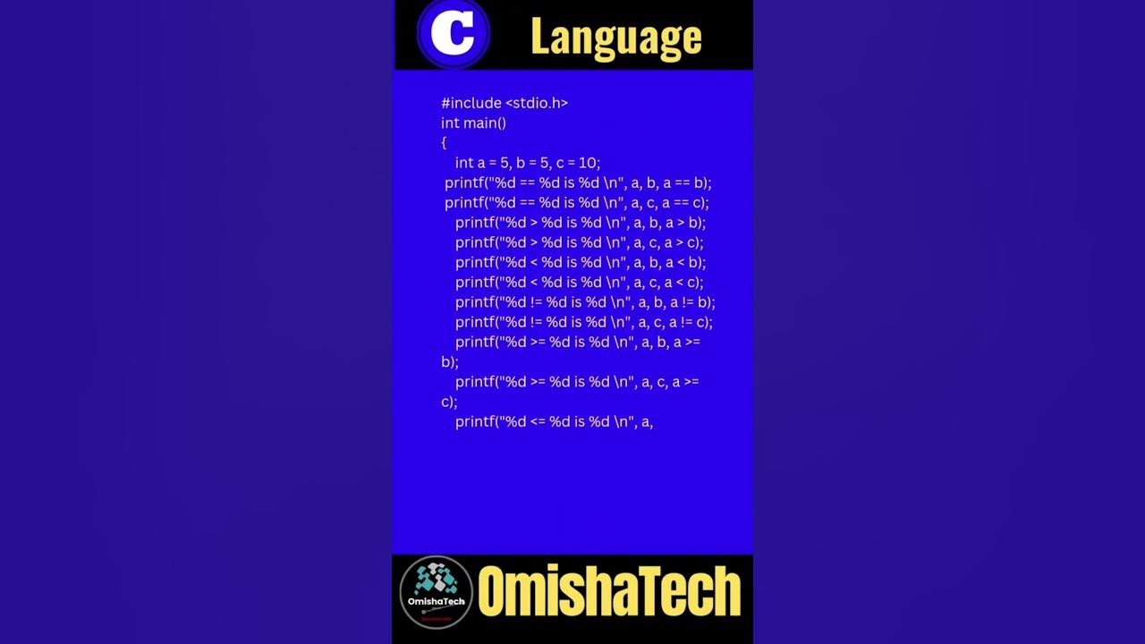 Relational operators in c||C programming #shorts #ytshorts #operators #c #coding #cprogramming ...