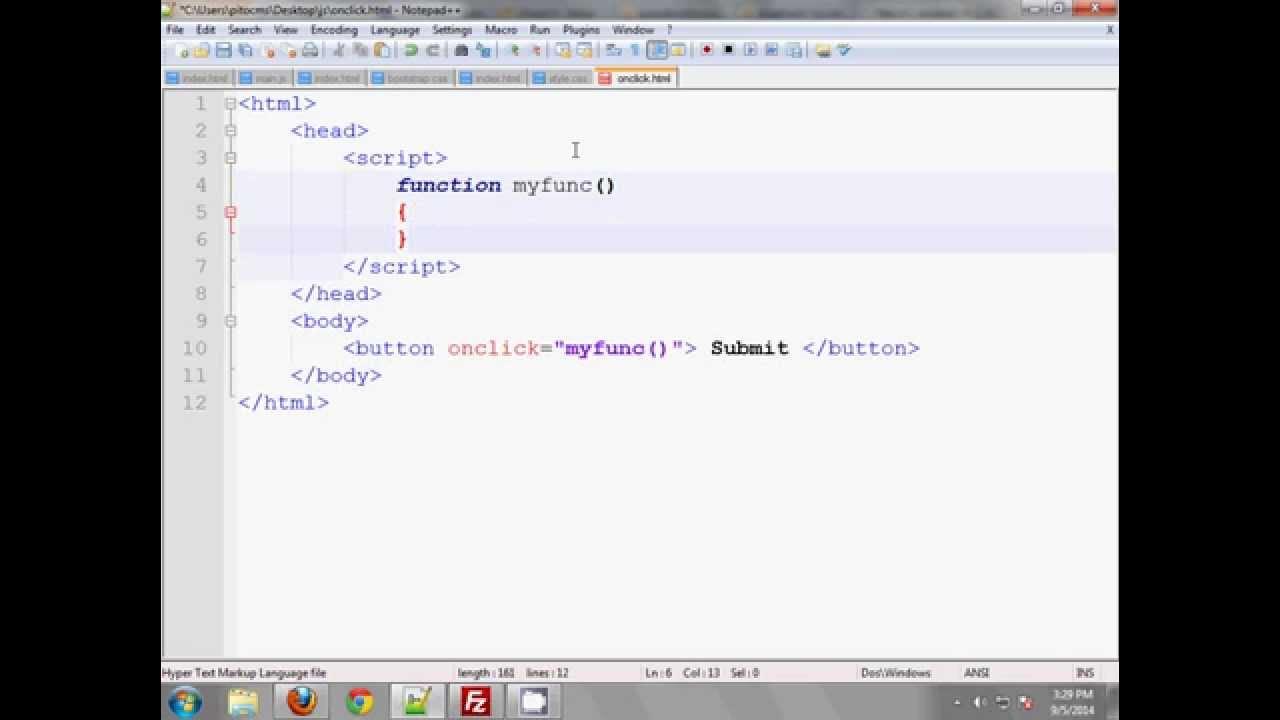 Javascript Bangla Tutorial #3 (Onclick event) - YouTube