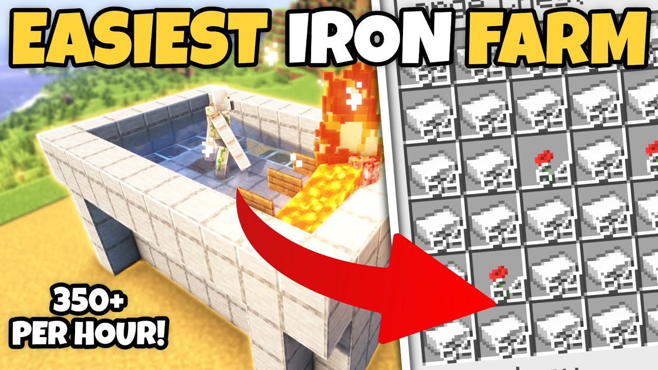 Minecraft BEST IRON Farm Tutorial [1.21] - 350 + Per Hour - YouTube