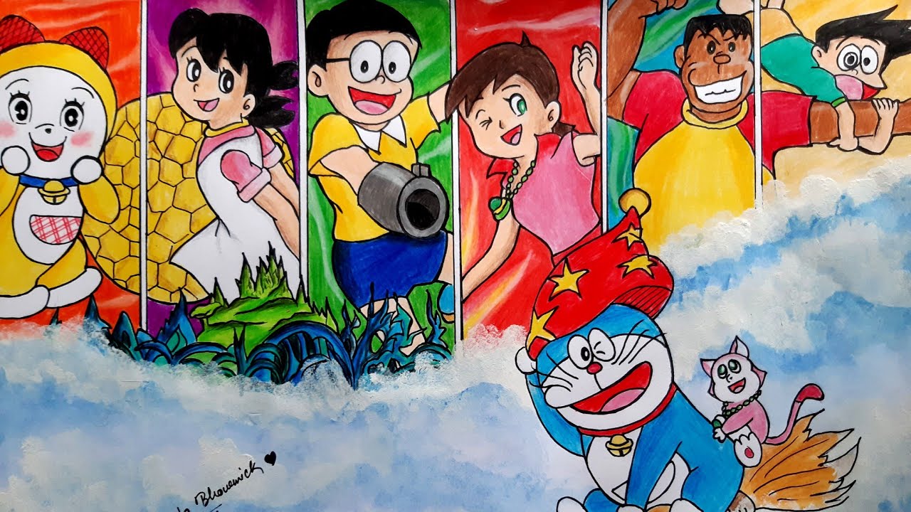 How to Draw Doraemon Characters Step by Step - Easy Drawing for all ...